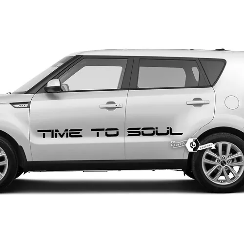 Coppia scritte Time To Soul Emblem Logo Decal adesivo in vinile per Kia Soul